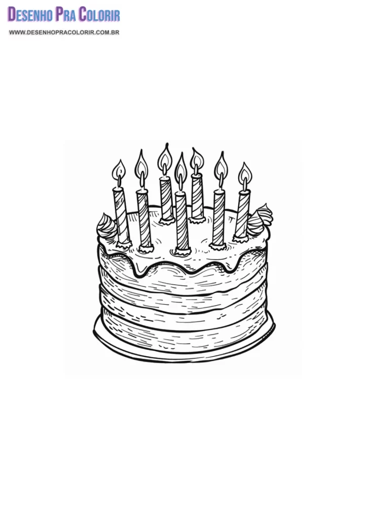 Bolo Para Colorir + De 60 Desenhos Para Imprimir e Pintar