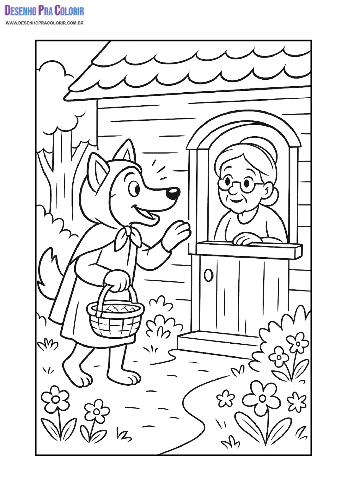 Desenho De Lobo Chapeuzinho Vermelho Para Colorir Ler E Colorir Contos