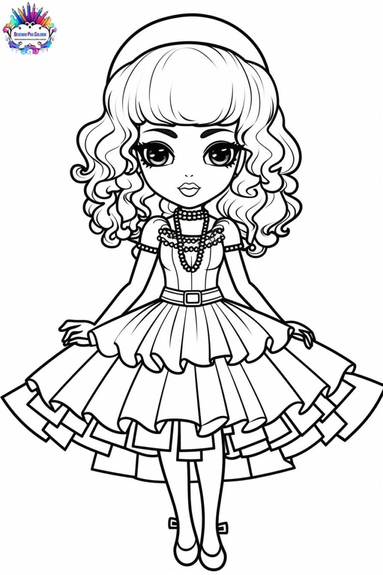 Desenhos de Boneca Para Colorir + De 40 Lindas e Com Vestidos