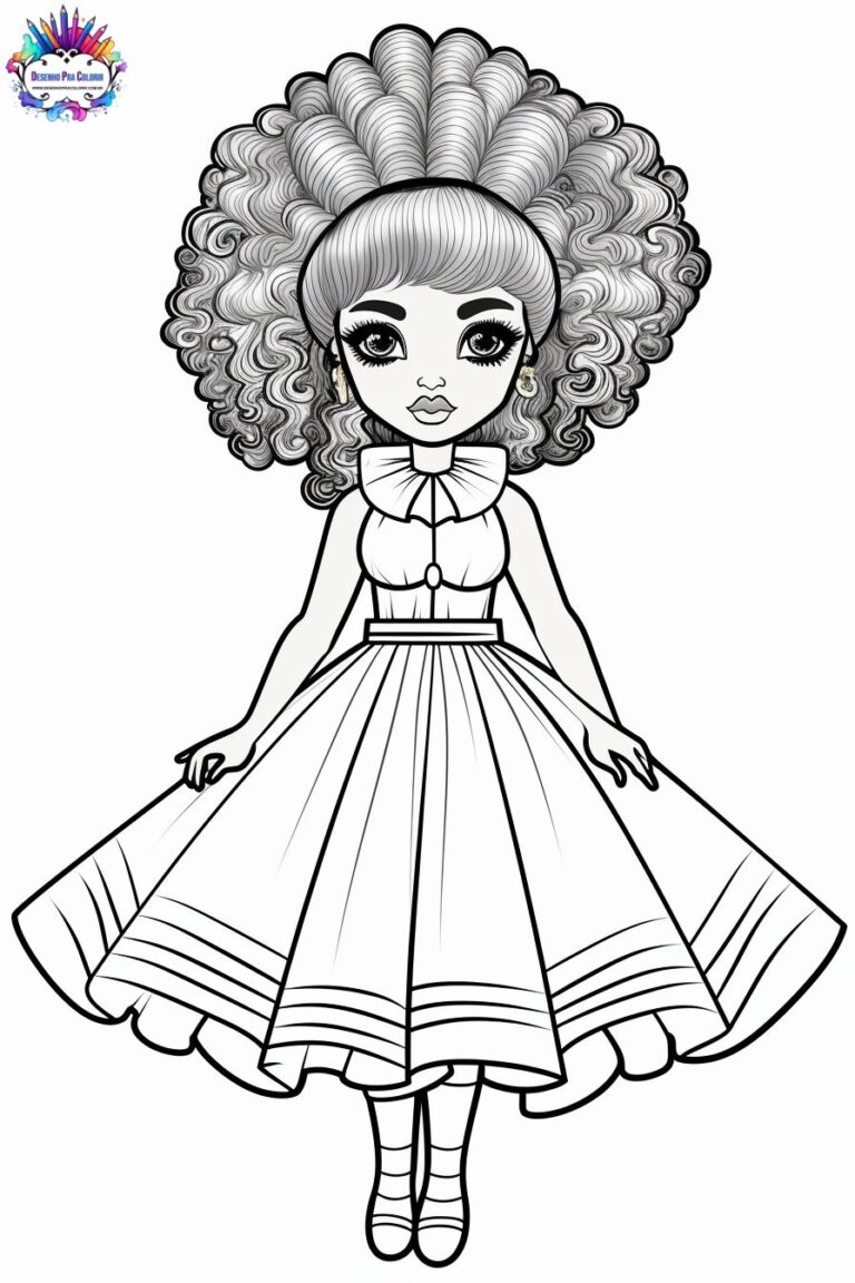 Desenhos de Boneca Para Colorir + De 40 Lindas e Com Vestidos