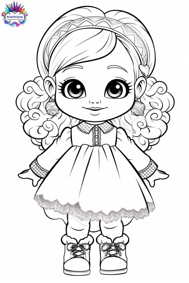 Desenhos de Boneca Para Colorir + De 40 Lindas e Com Vestidos