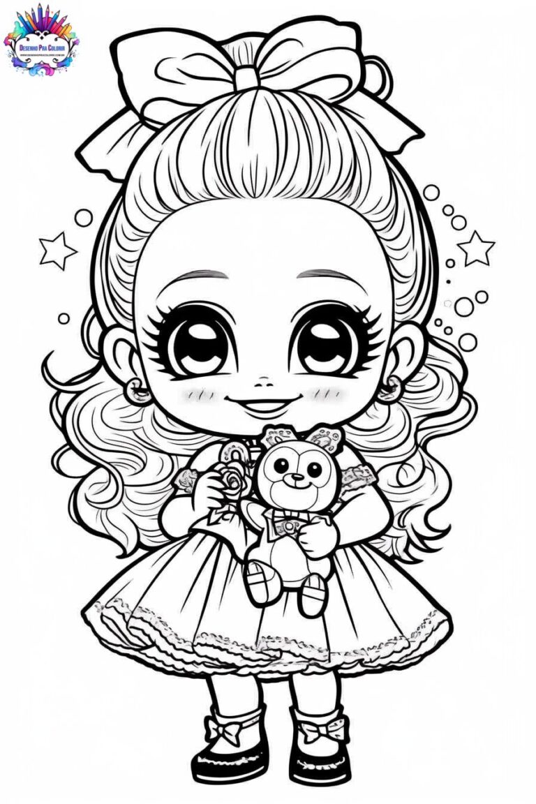 Desenhos de Boneca Para Colorir + De 40 Lindas e Com Vestidos