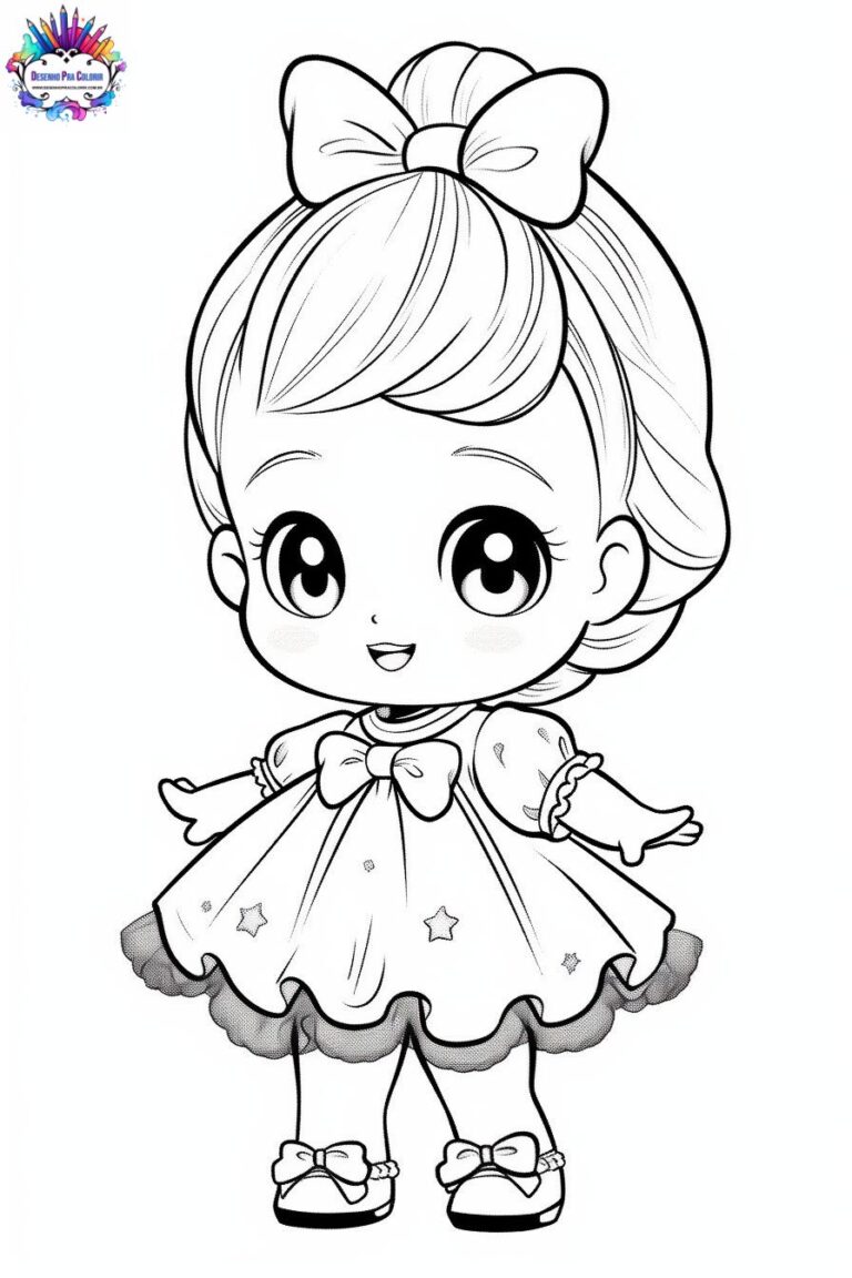 Desenhos de Boneca Para Colorir + De 40 Lindas e Com Vestidos