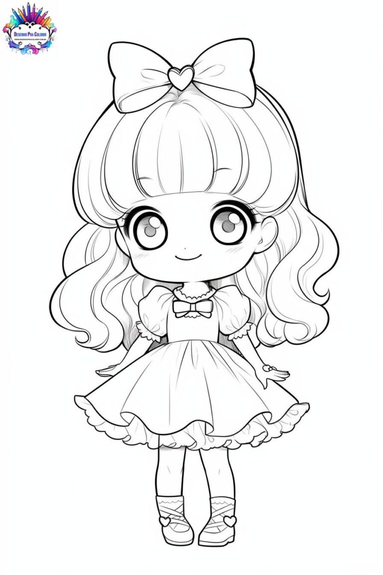 Desenhos de Boneca Para Colorir + De 40 Lindas e Com Vestidos