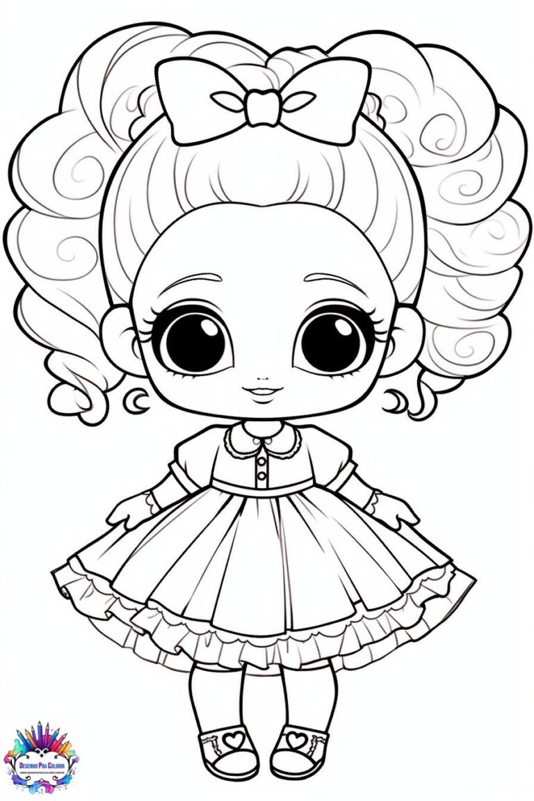 Desenhos de Boneca Para Colorir + De 40 Lindas e Com Vestidos