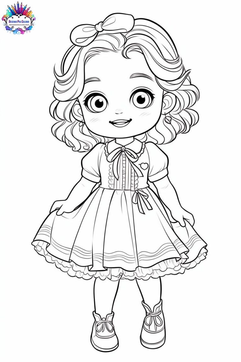 Desenhos de Boneca Para Colorir + De 40 Lindas e Com Vestidos