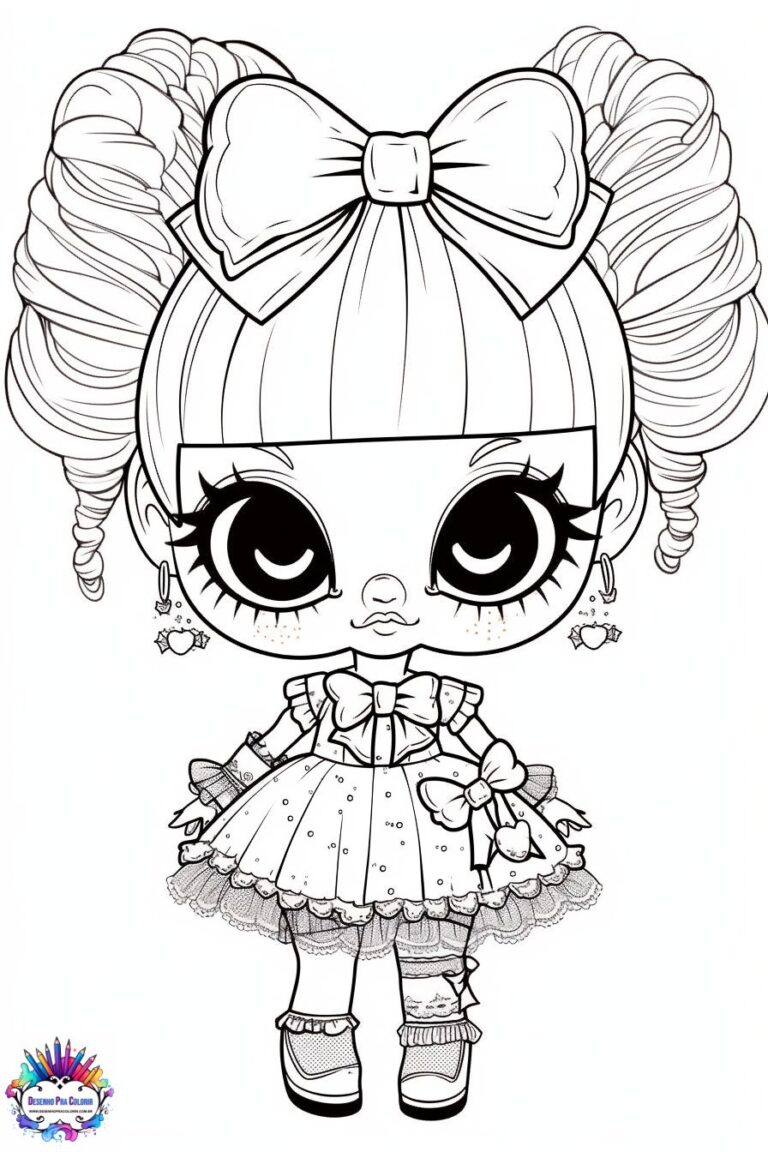 Desenhos de Boneca Para Colorir + De 40 Lindas e Com Vestidos