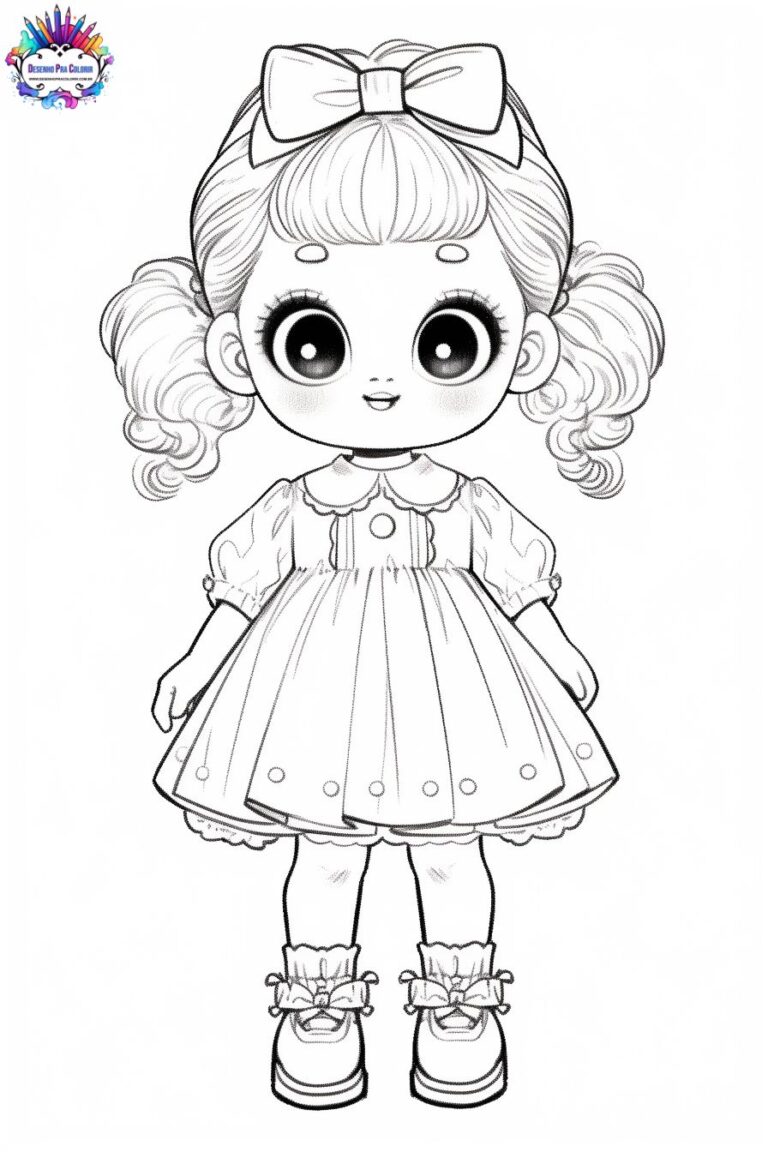 Desenhos de Boneca Para Colorir + De 40 Lindas e Com Vestidos