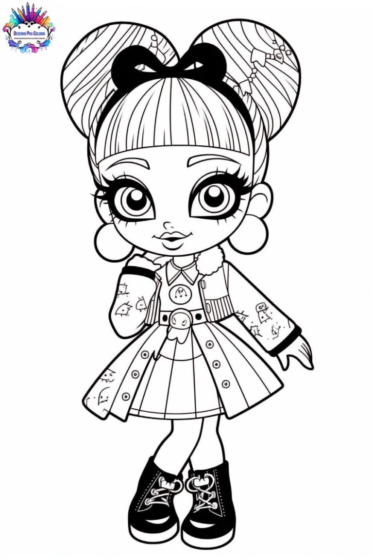 Desenhos de Boneca Para Colorir + De 40 Lindas e Com Vestidos