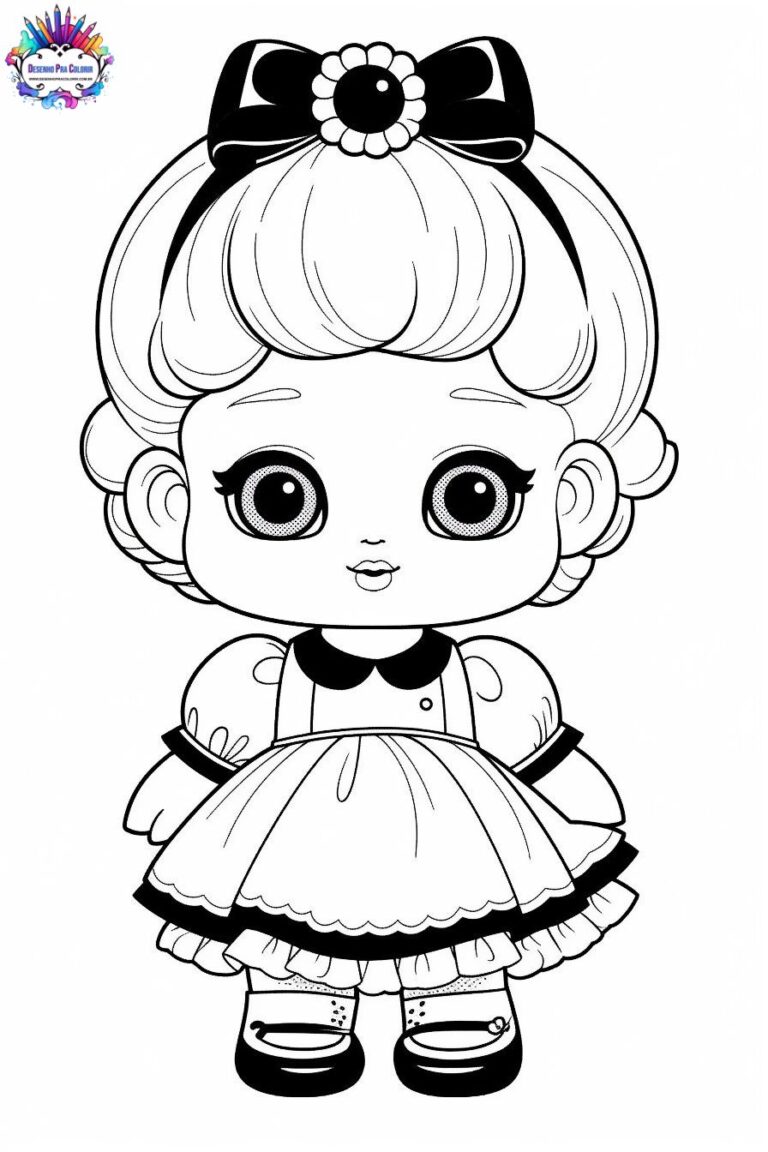 Desenhos de Boneca Para Colorir + De 40 Lindas e Com Vestidos