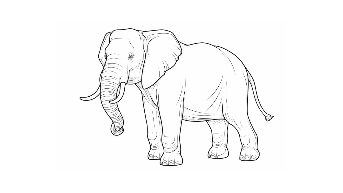 Desenho Facil De Elefante Animais Fáceis Da Coloração Para