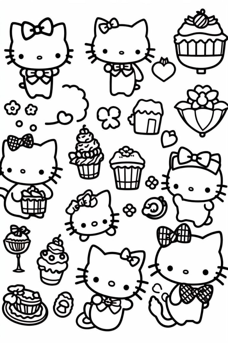 Hello Kitty Para Colorir + de 80 de Desenhos Para Imprimir e Pintar