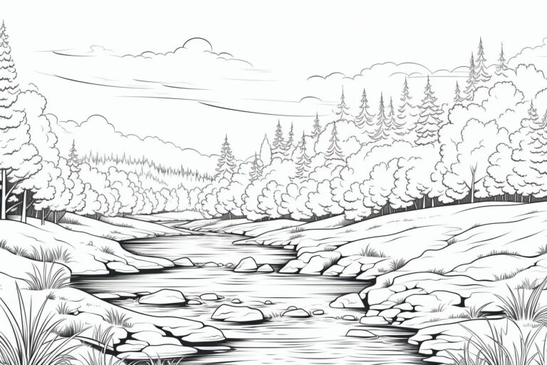 Paisagem Para Colorir + De 90 Desenhos Para Imprimir e Pintar