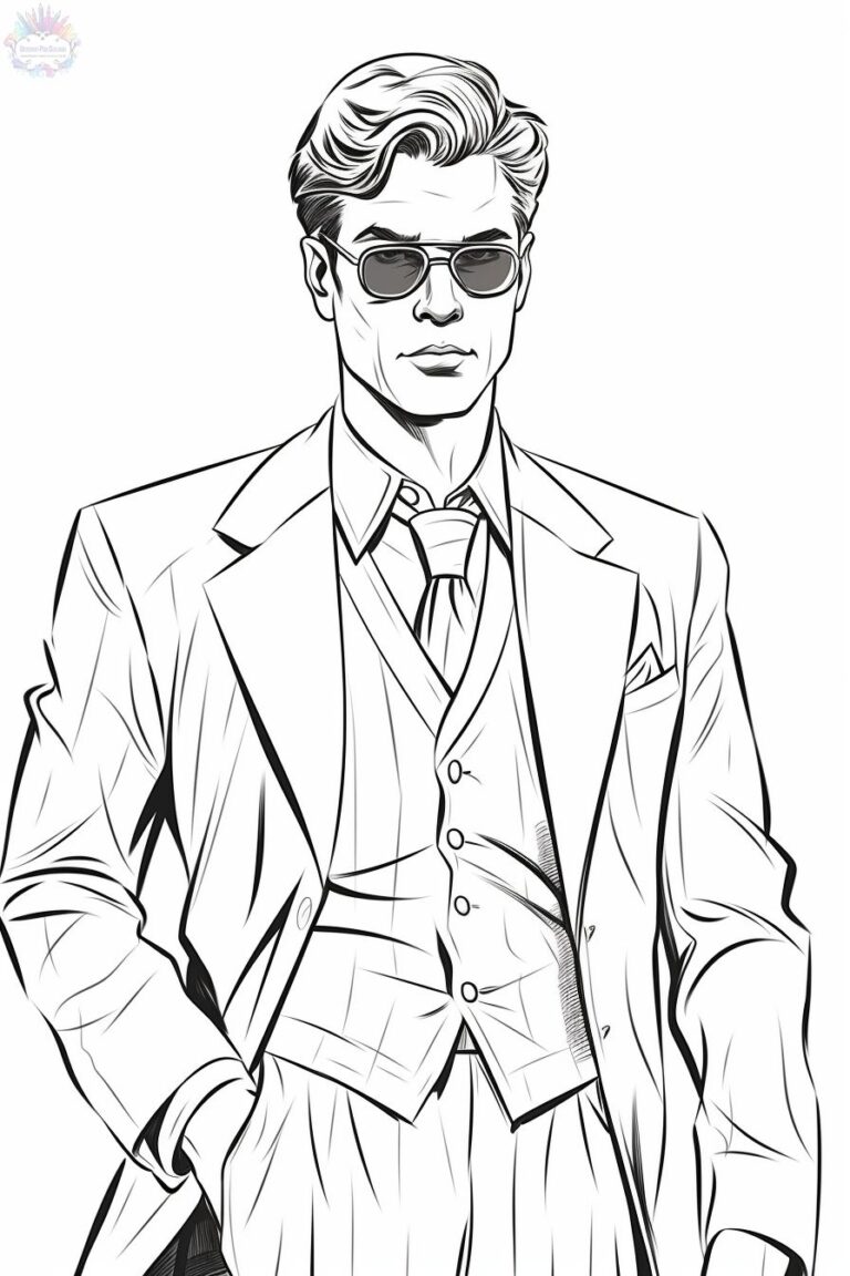 Homem Para Colorir - Rosto, Meio Corpo e Corpo Inteiro