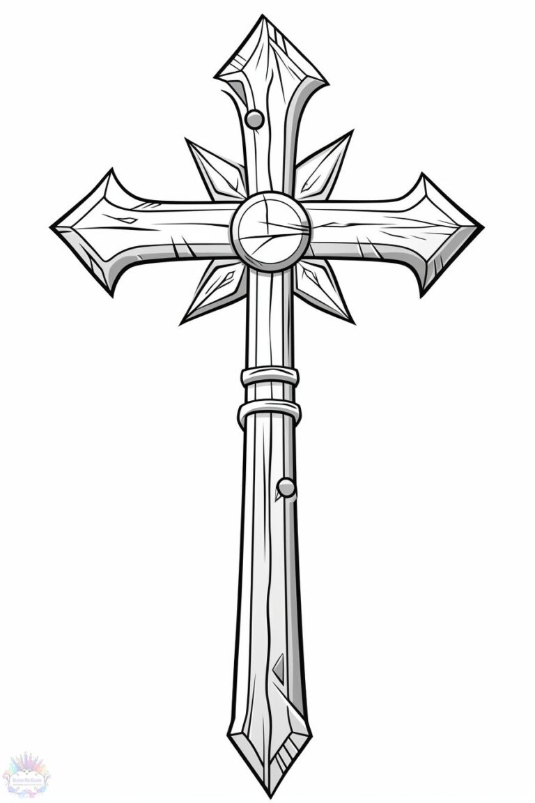 Cruz Para Colorir - 40 Desenhos Para Imprimir e Pintar
