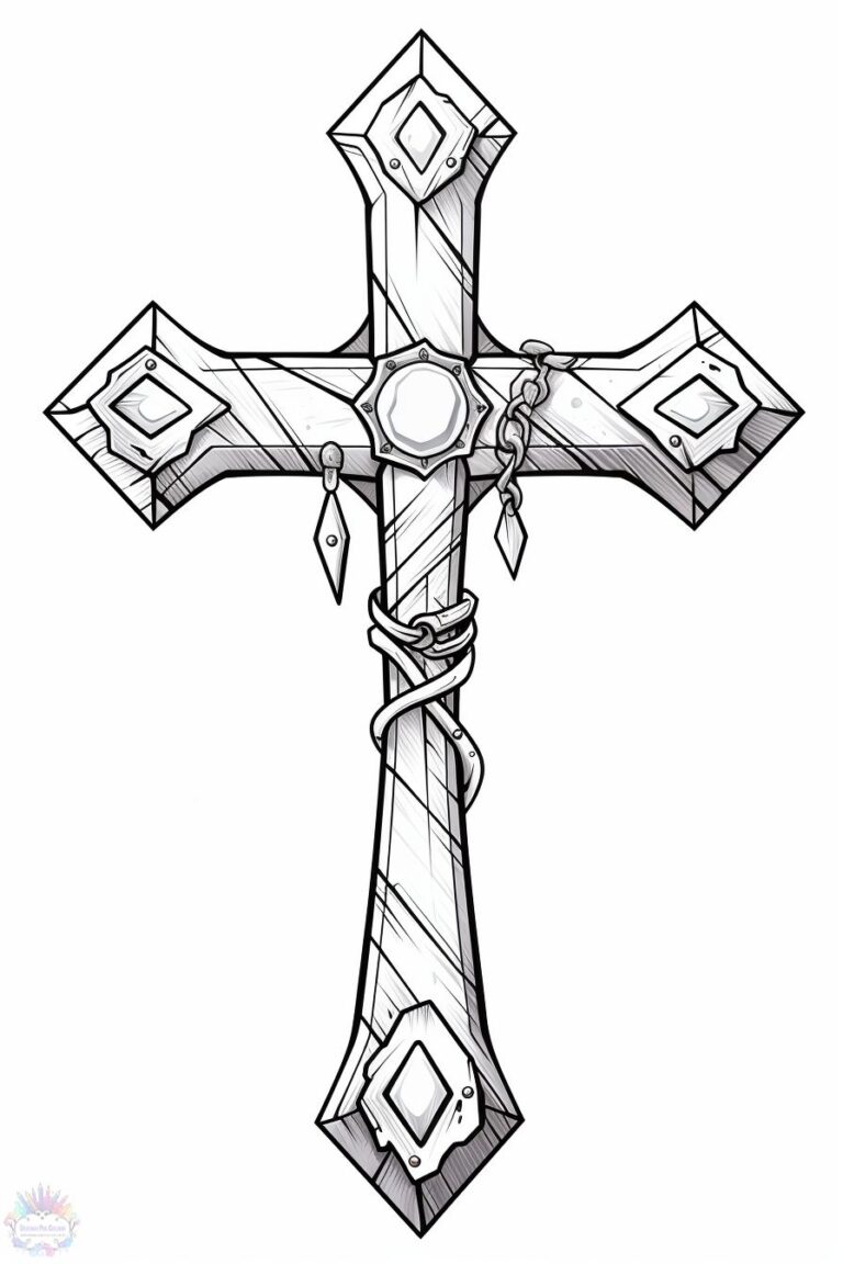 Cruz Para Colorir - 40 Desenhos Para Imprimir e Pintar