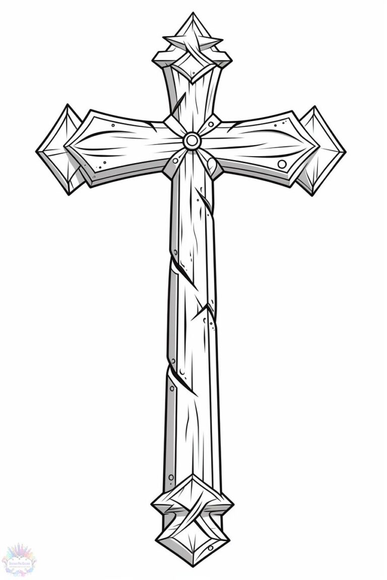 Cruz Para Colorir - 40 Desenhos Para Imprimir e Pintar