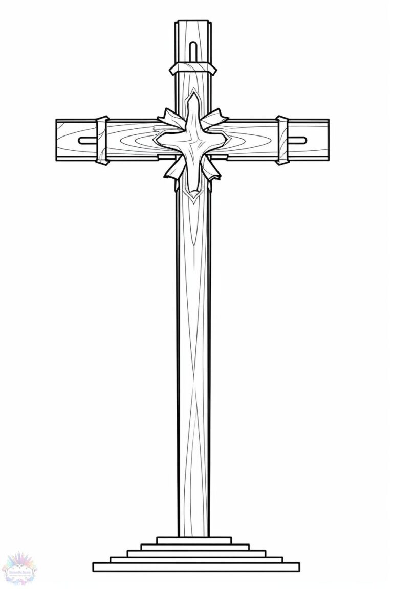 Cruz Para Colorir - 40 Desenhos Para Imprimir e Pintar