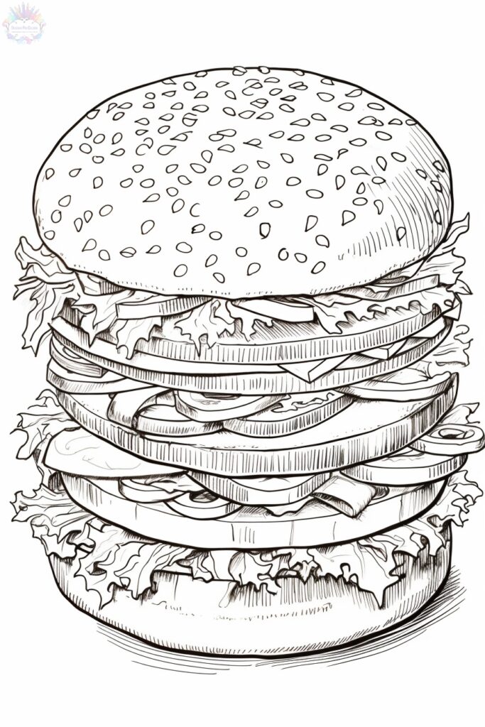 Hamburger Coloring Pages