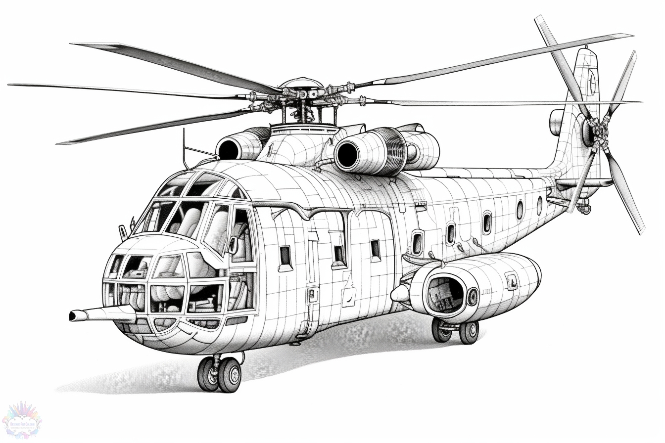 Helicopter Coloring Pages