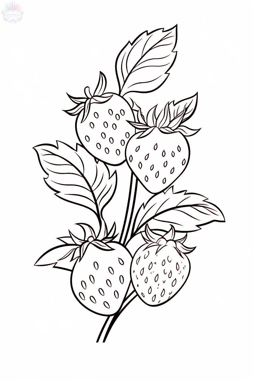 Strawberry Coloring Pages