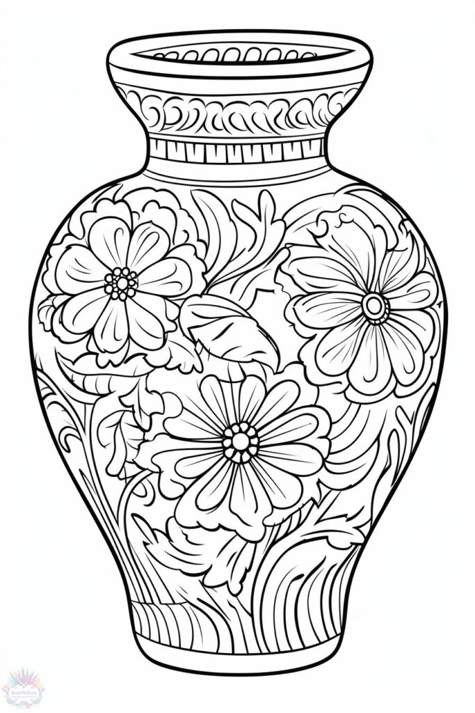 Vase Coloring Pages