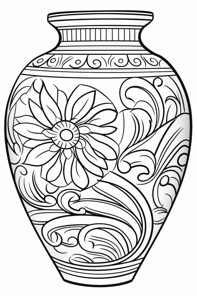 Vase Coloring Pages