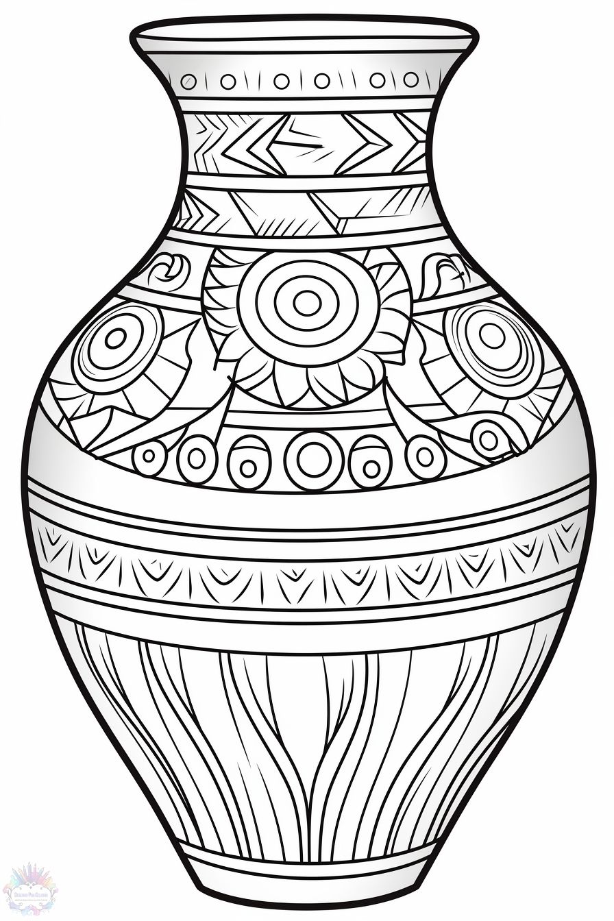 Vase Coloring Pages