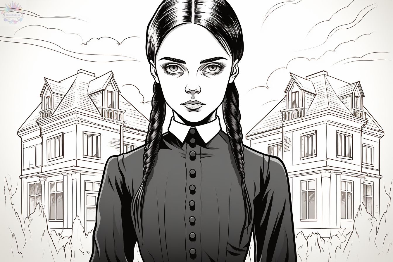 Wednesday Addams Coloring Pages