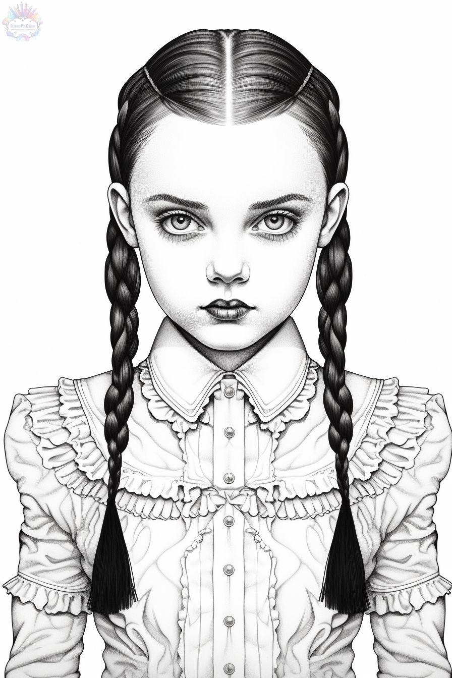 Wednesday Addams Coloring Pages