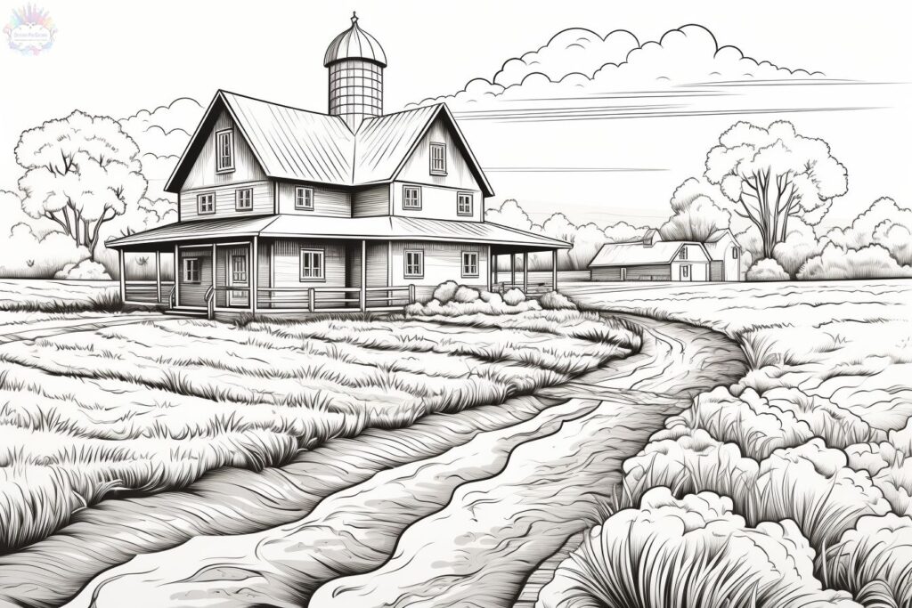 Granja Para Colorear