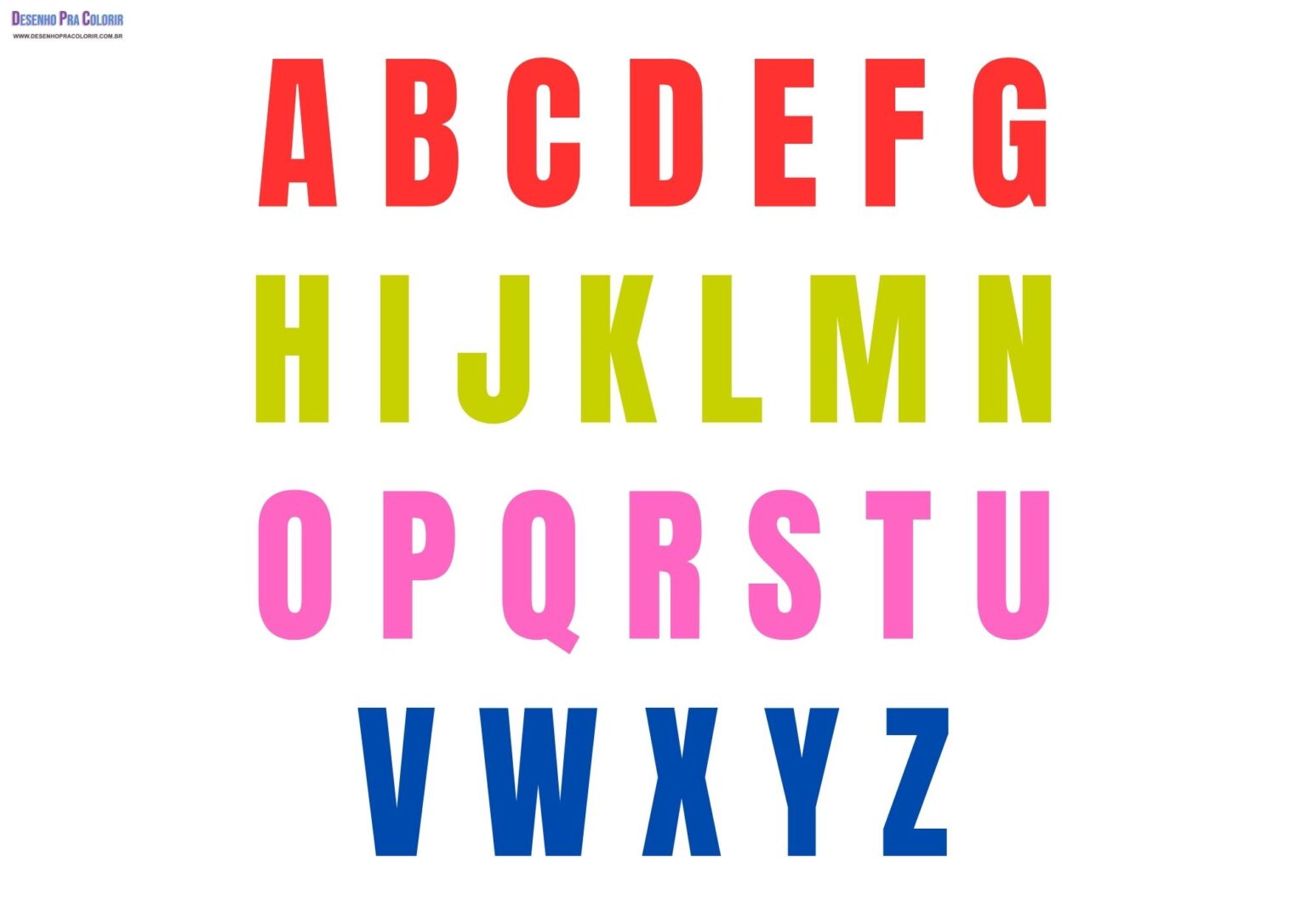 Alfabeto Para Imprimir Colorido + de 120 Desenhos Para Escolher
