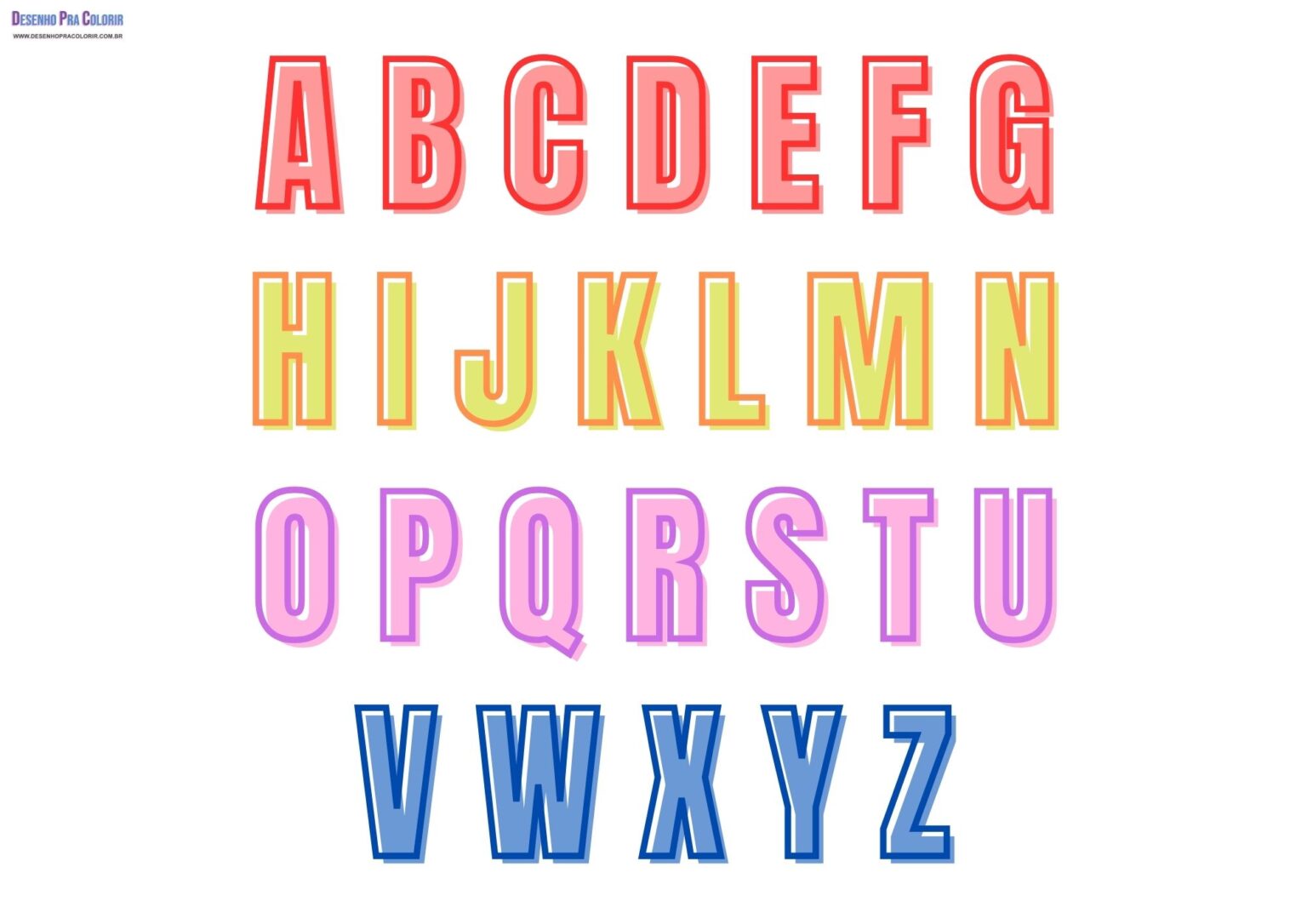 Alfabeto Para Imprimir Colorido + de 120 Desenhos Para Escolher