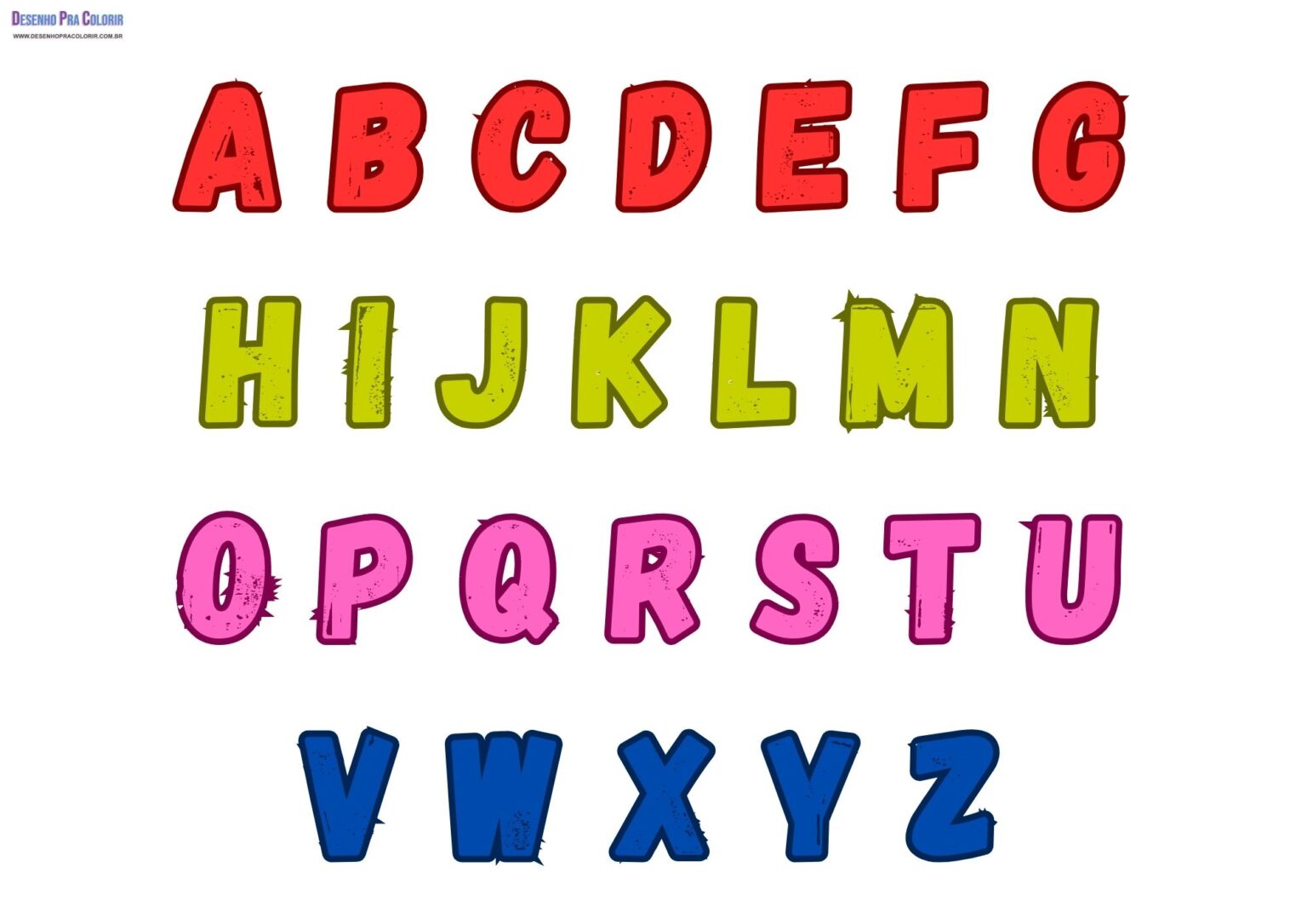 Alfabeto Para Imprimir Colorido + de 120 Desenhos Para Escolher