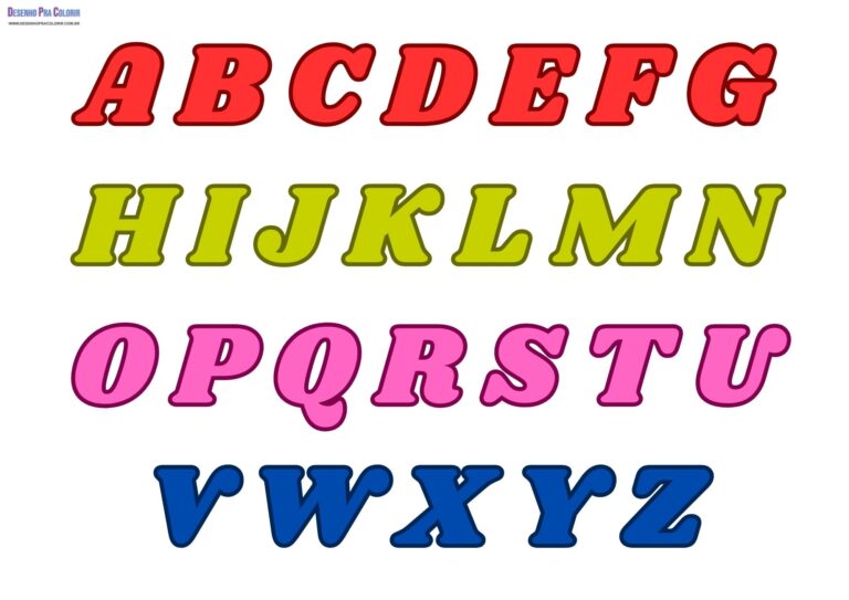 Alfabeto Para Imprimir Colorido + de 120 Desenhos Para Escolher