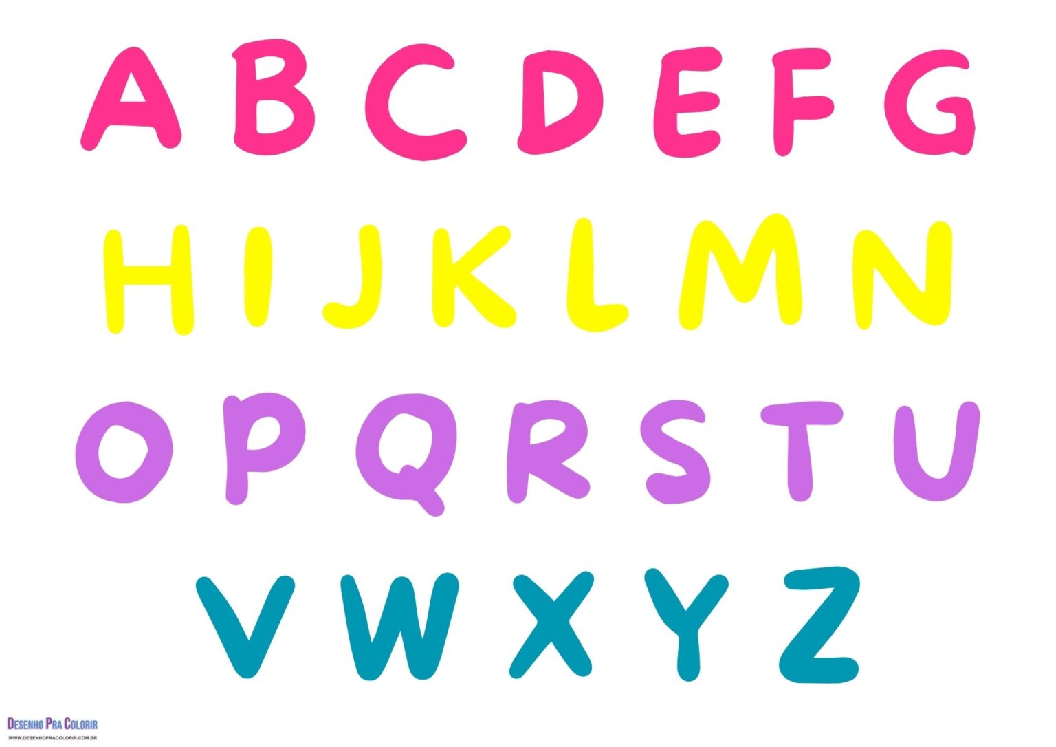 Alfabeto Para Imprimir Colorido + de 120 Desenhos Para Escolher
