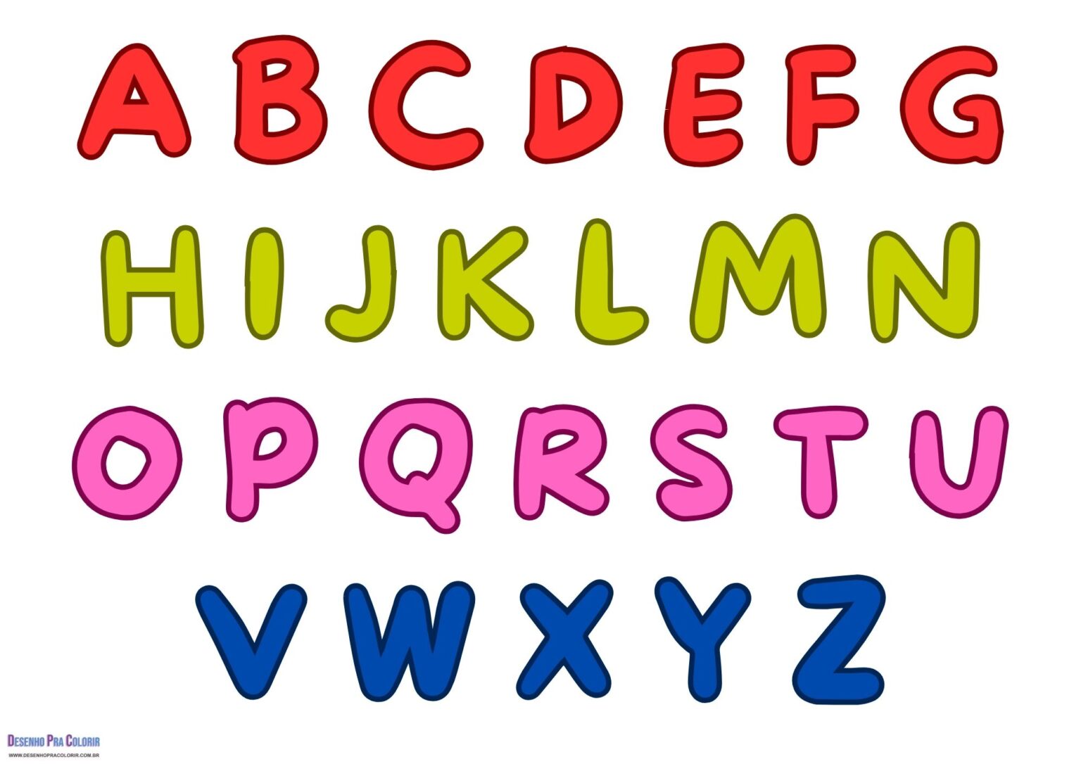 Alfabeto Para Imprimir Colorido + de 120 Desenhos Para Escolher