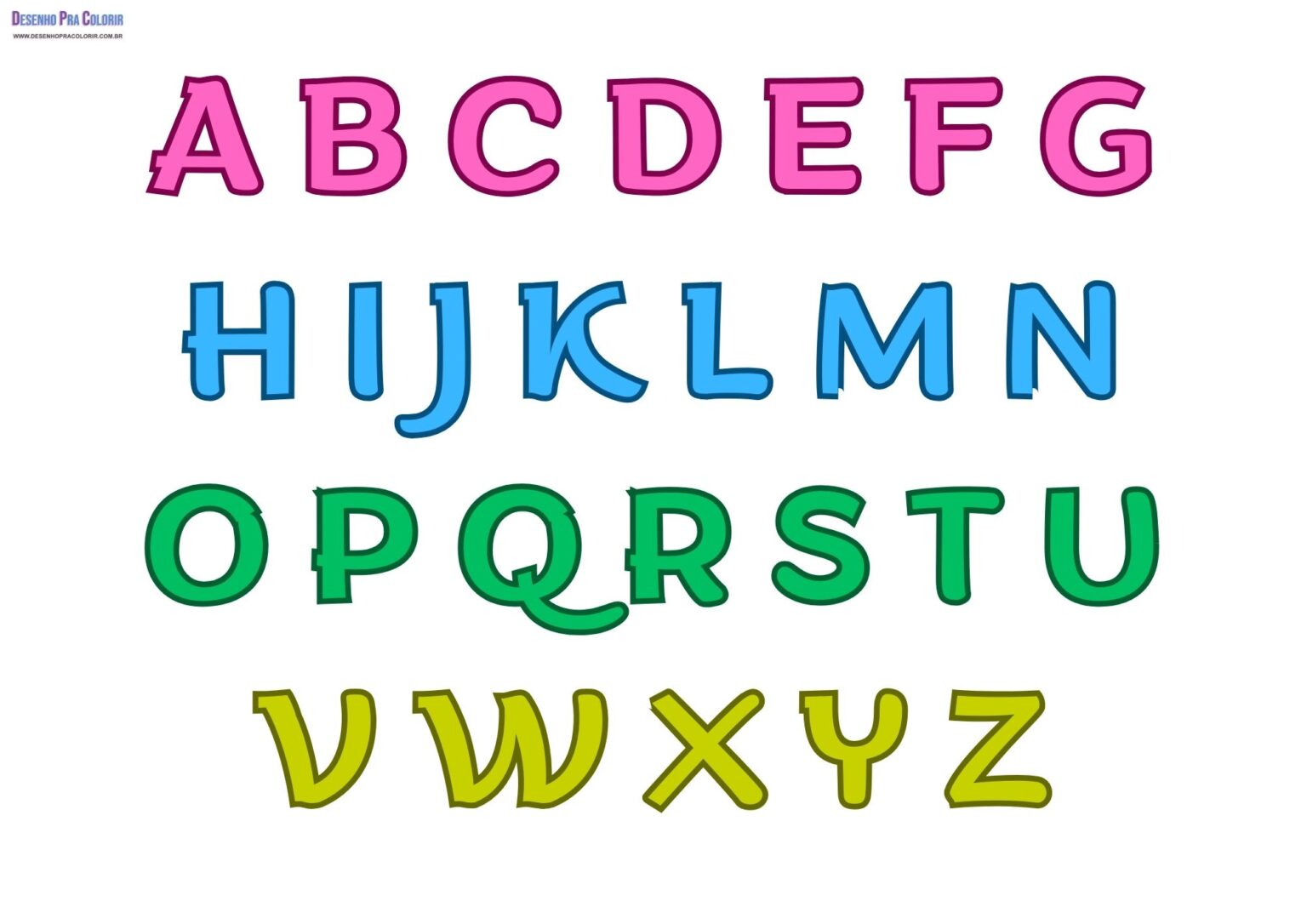 Alfabeto Para Imprimir Colorido + de 120 Desenhos Para Escolher