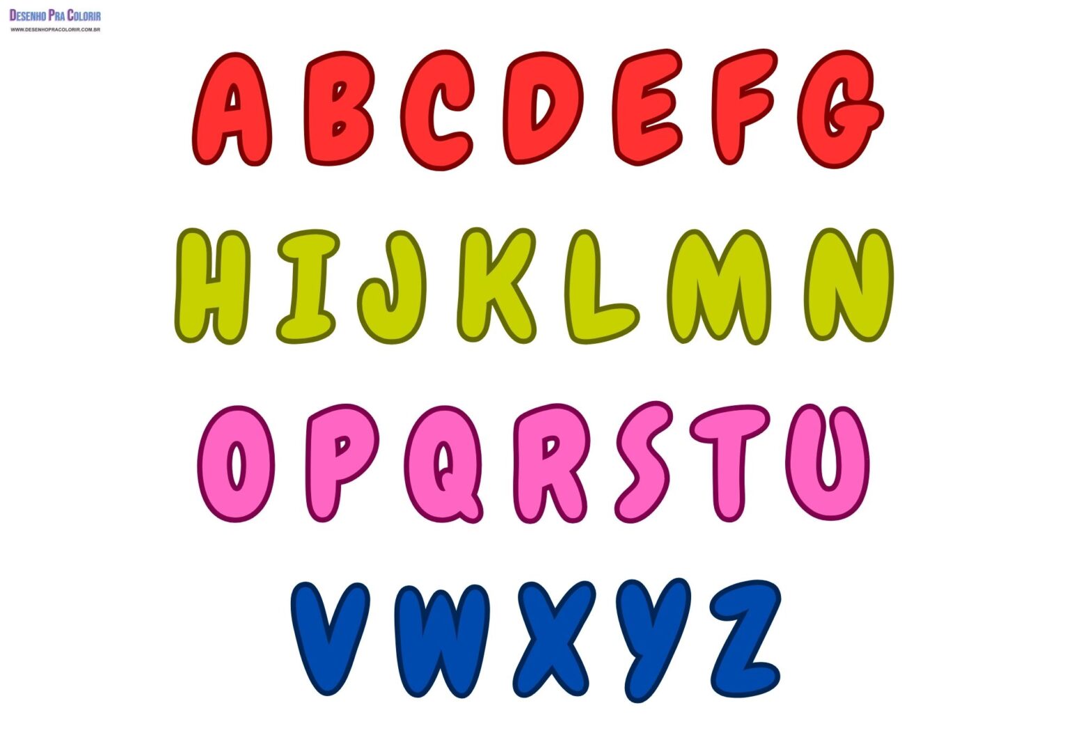 Alfabeto Para Imprimir Colorido + de 120 Desenhos Para Escolher