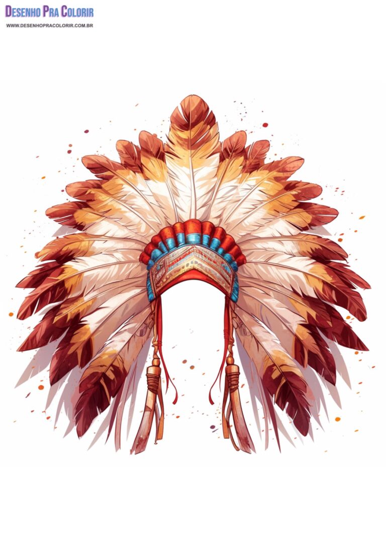 Cocar de Índio Para Imprimir Colorido + De 30 Desenhos Grátis!