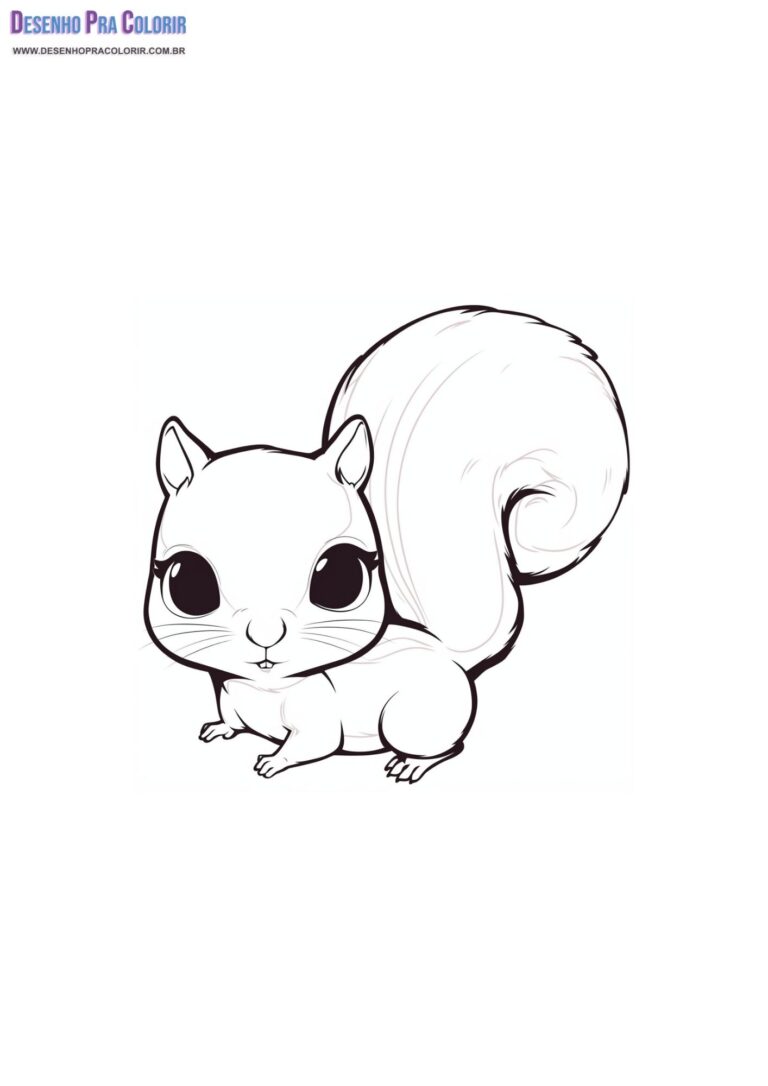 Esquilo Para Colorir - São + de 30 Desenhos Para Imprimir e Pintar