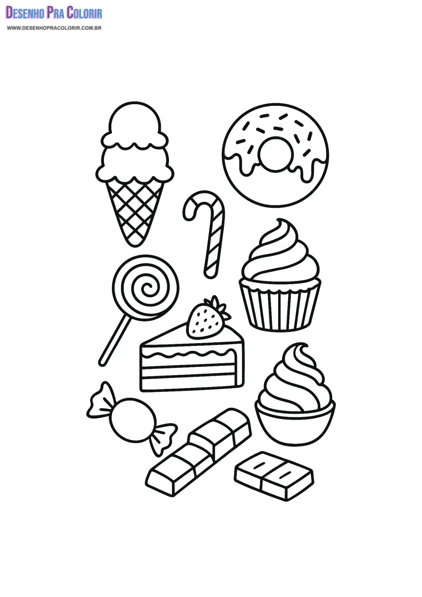 Doces De Sobremesa Para Colorir Imprimir E Desenhar Colorirme