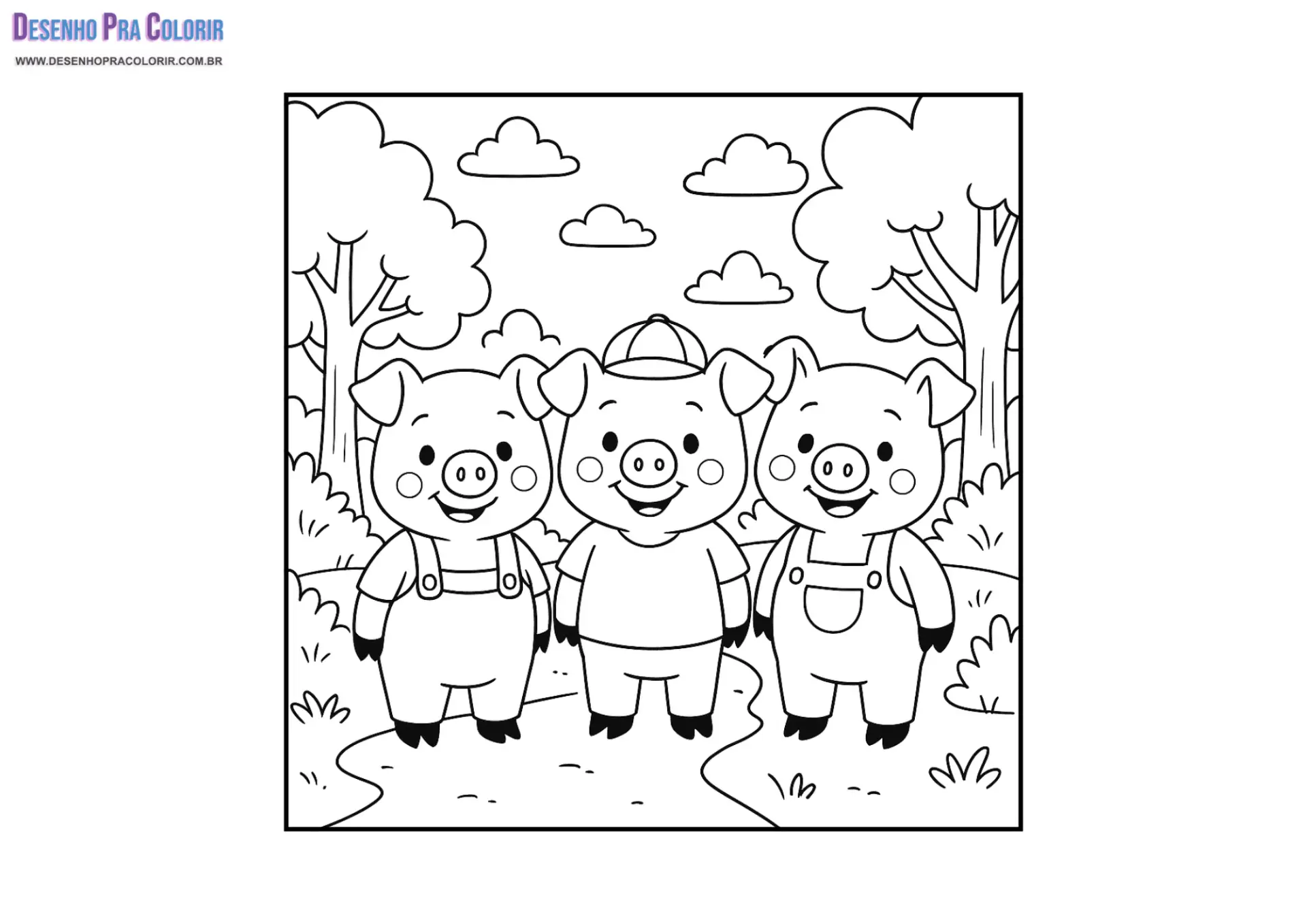 Historia Dos Tres Porquinhos Para Colorir