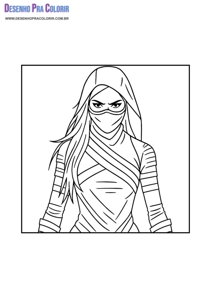 Ninja Para Colorir - Desenhos Para Imprimir e Pintar